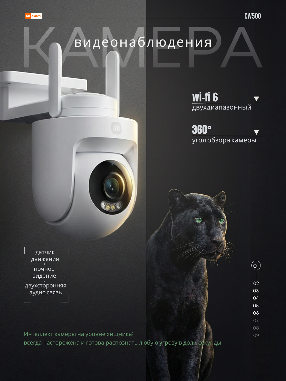Умная наружная камера видеонаблюдения уличная Wi-Fi Xiaomi CW500