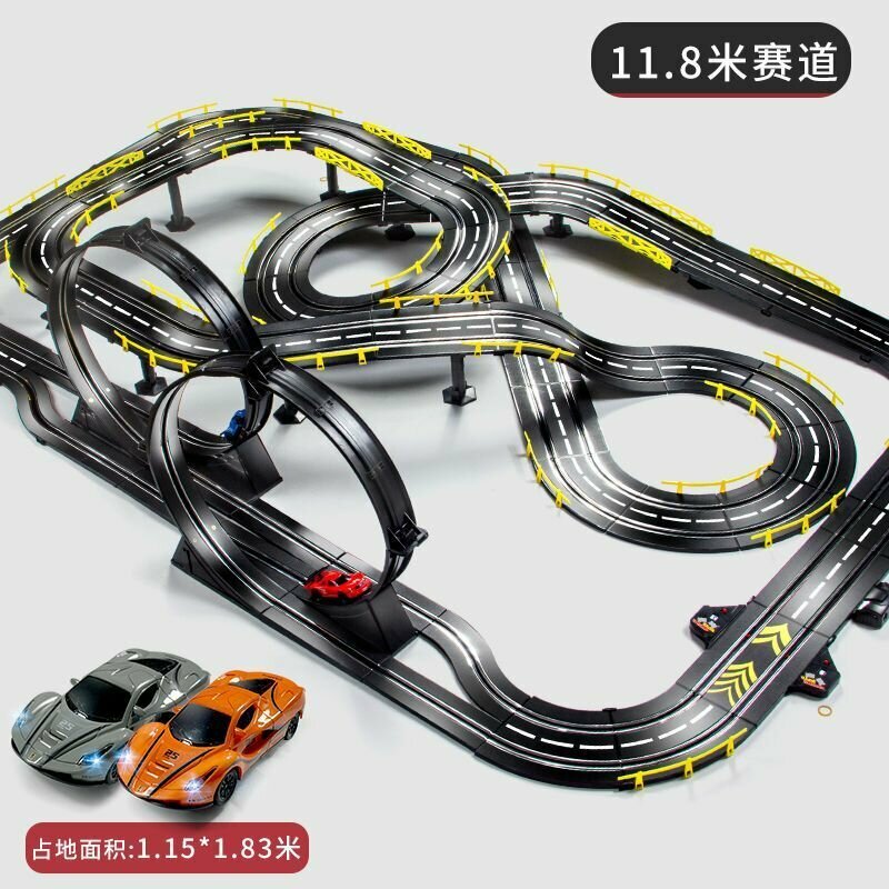 Игрушечная гоночная машина с дистанционным управлением для детей, гонка для двоих, большая трасса, электрический набор для мальчиков