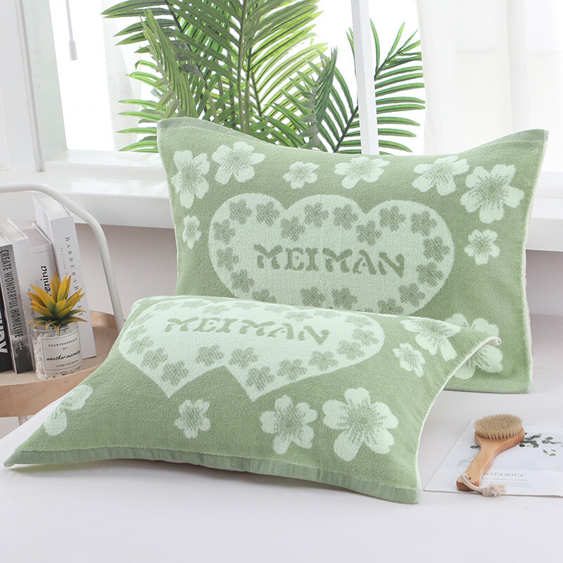 Набор подушек и полотенец из чистого хлопка, утолщенные и увеличенные, для взрослых, свадебные, полностью хлопковые, старинные махровые полотенца для дома, впитывающие пот