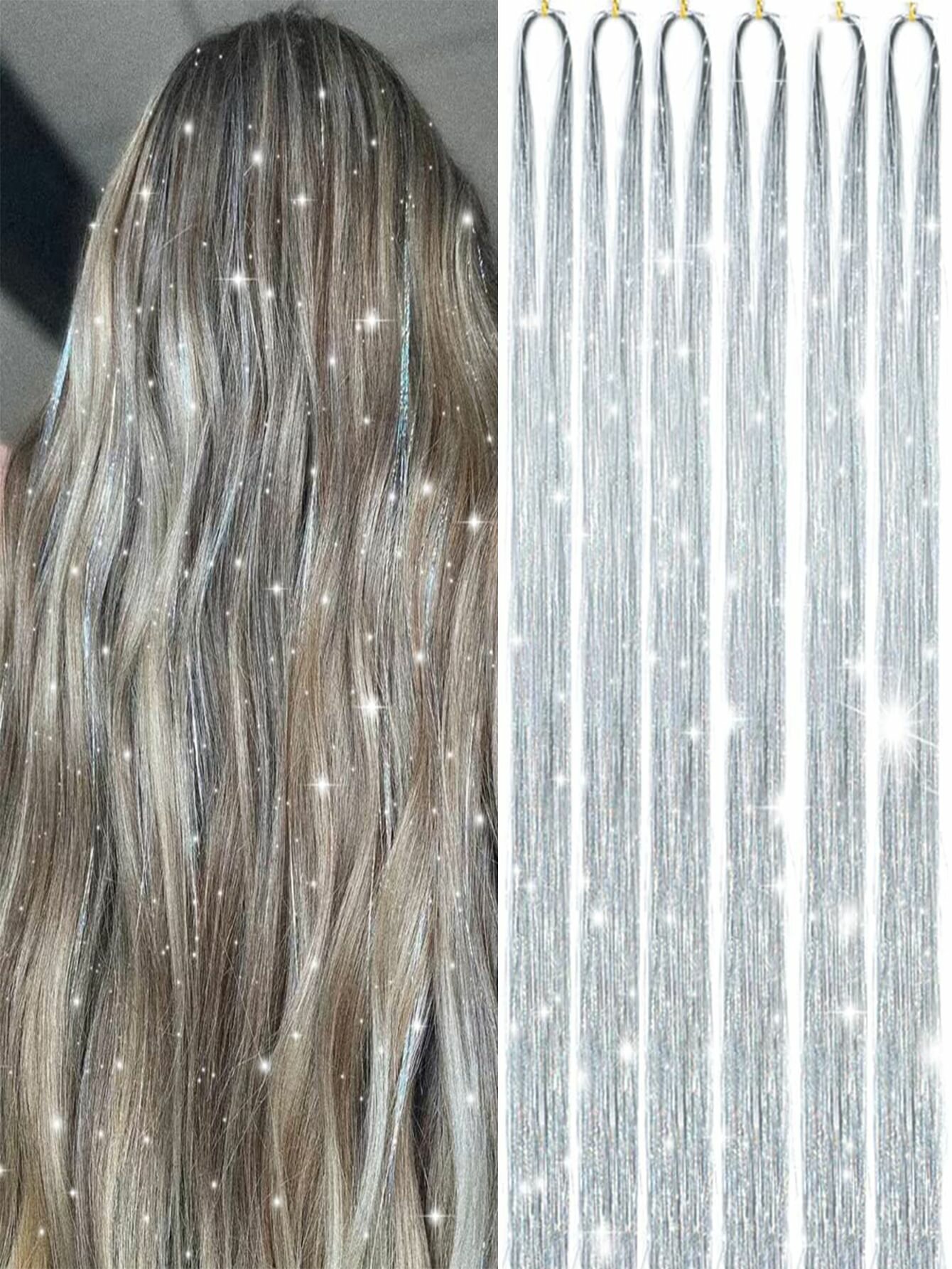 6 шт серебряные продления волос из золотой проволоки, подходящие для ежедневной праздничной одежды женщин и девочек