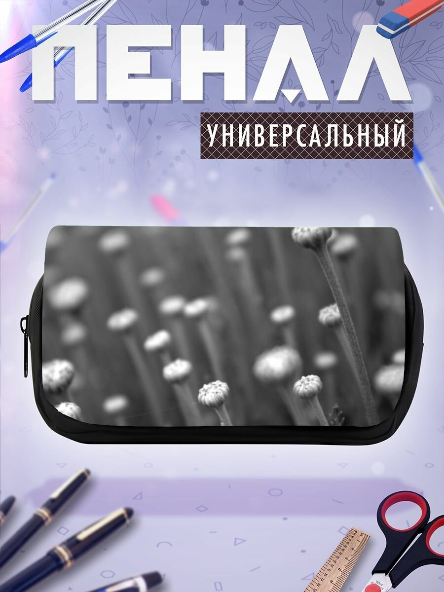 Пенал косметичка монохромный металл