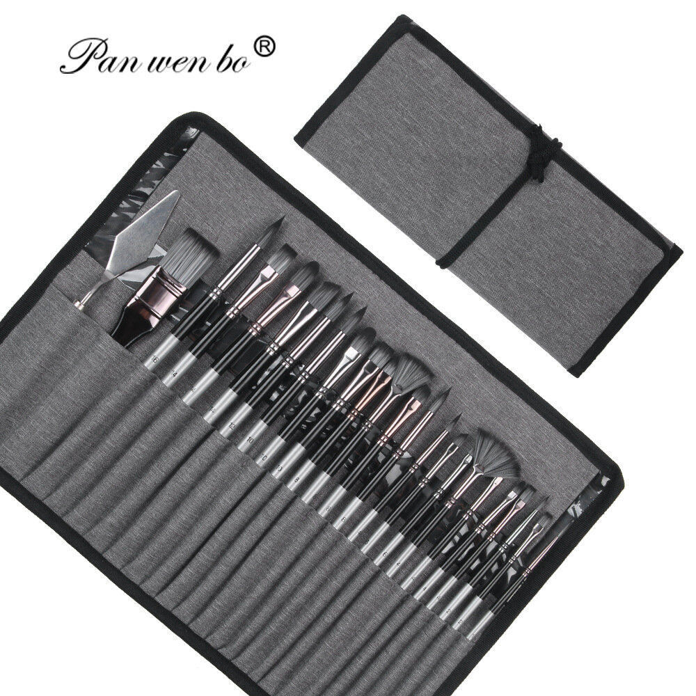Кисти для масляной краски, деревянные акварельные кисти, набор из 24 штук, смешанные кисти в холщовой сумке, оптовая продажа от производителя