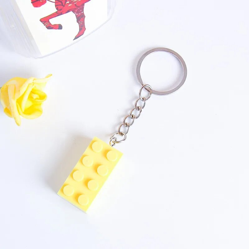 Желтый брелок Lego-конструктор, Light yellow, QYL K0584