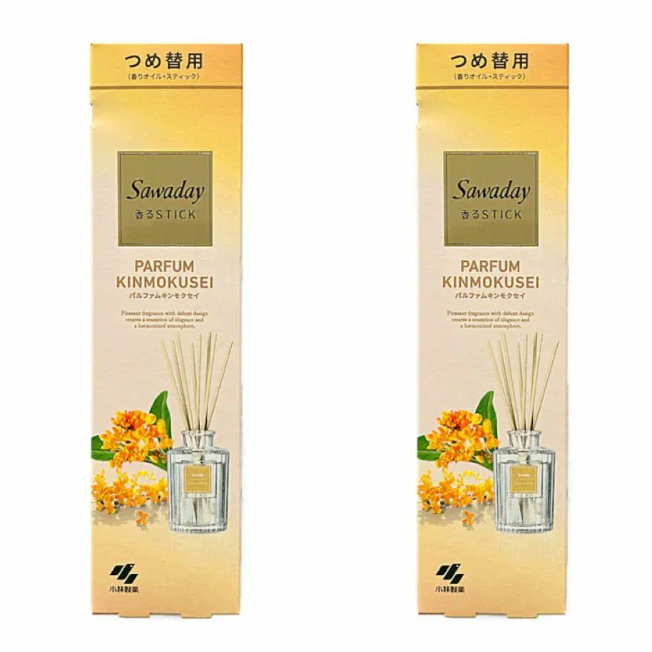 Ароматический диффузор для дома с палочками Kobayashi Parfum Kinmokusei, Османтус, 70 мл, 2 штуки