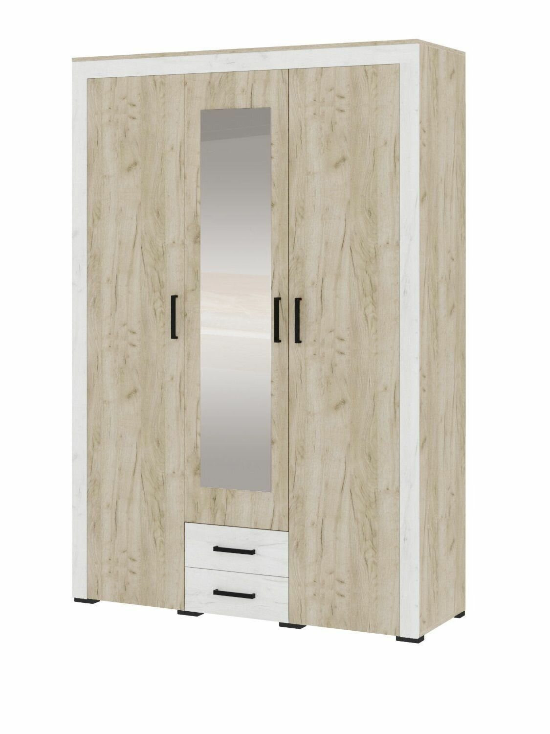 Шкаф 3-х ств Спальня Адель (дуб крафт серый/дуб крафт белый) 2200х1490х520 тэкс