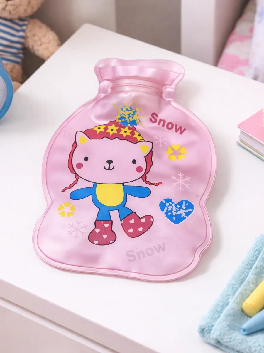 Многоразовая детская ПВХ грелка водяная 14,5 х 10,5 см Кот Snow