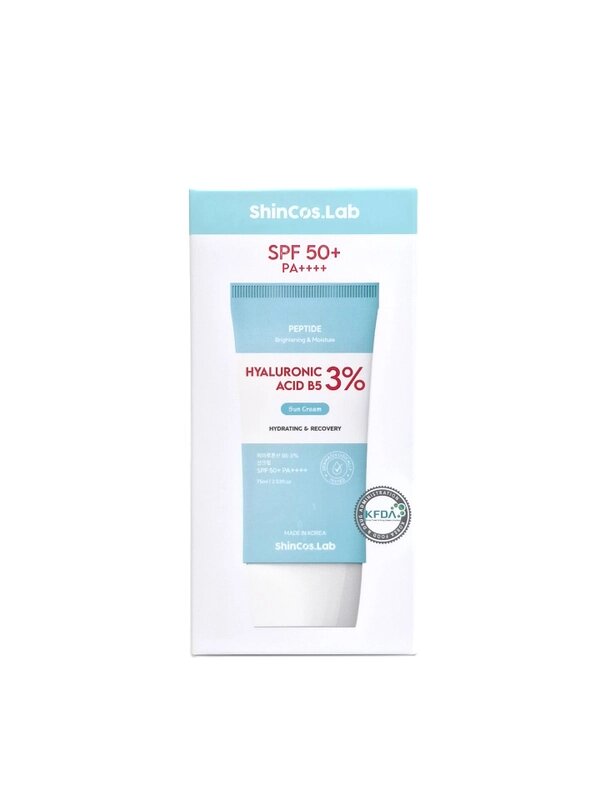 Солнцезащитный крем гиалуроновый ShinCos.Lab Hyaluronic Acid B5 3% Sun Cream SPF50+, 75 мл