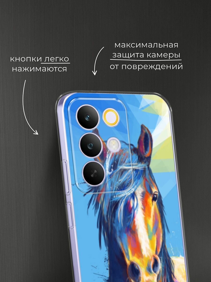 Силиконовый чехол на Realme C85 / Реалми C85 с принтом Лошадь арт 3 — фото 1