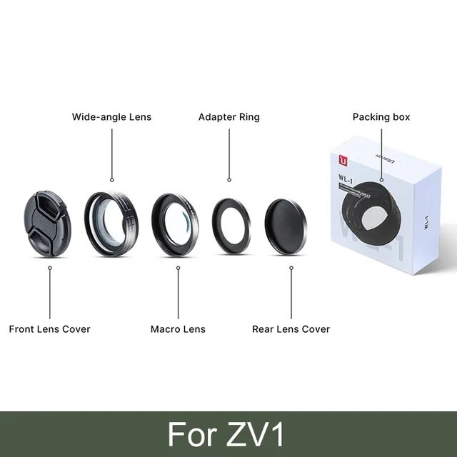 LBKAFA объектив для Sony ZV1 широкоугольный 18 мм макро 10X For Black ZV1