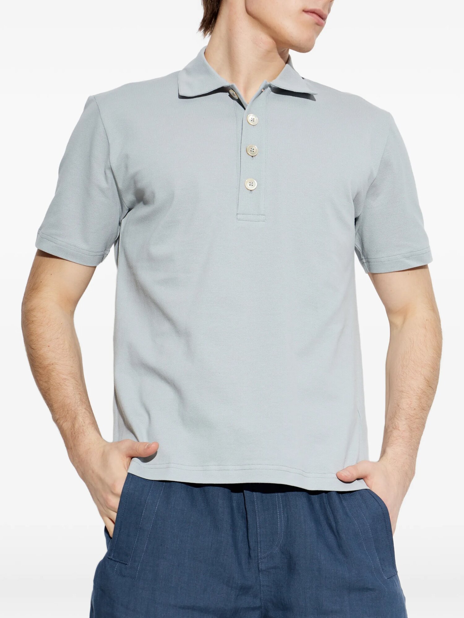 Рубашка Eleventy Buttoned polo shirt, размер S, серый — фото 1