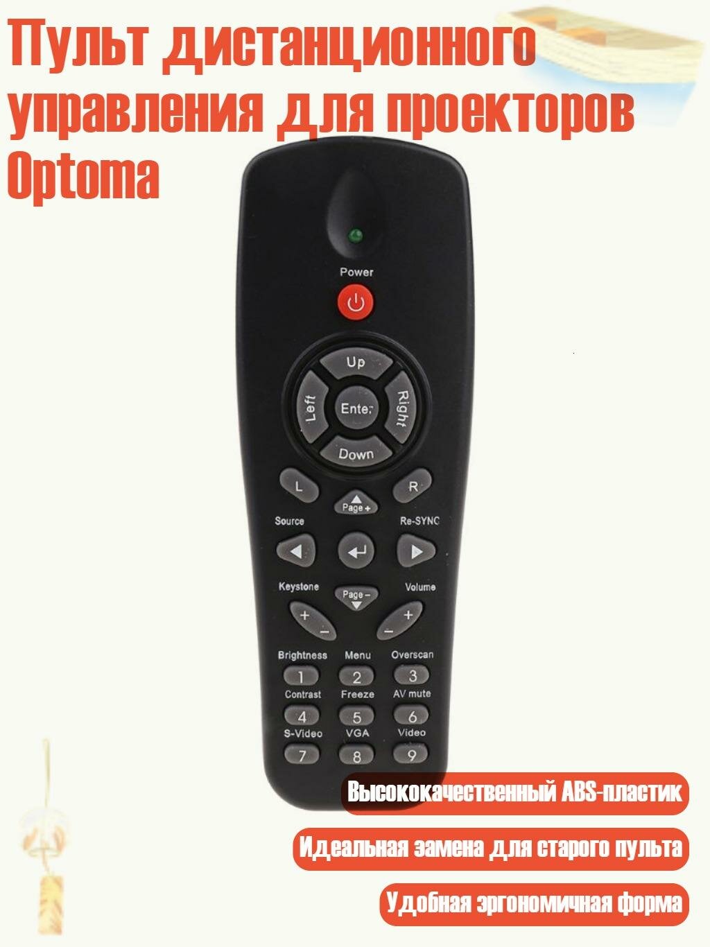 Пульт дистанционного управления для проекторов Optoma, Черный