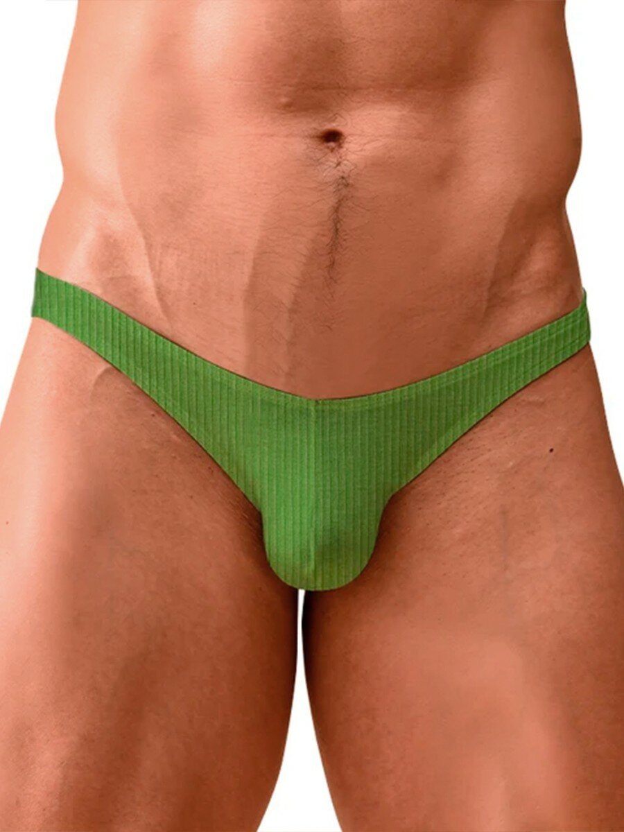 Мужские трусы стринги зеленые ADANNU AN7117-19 хлопок/спандекс XL (50)