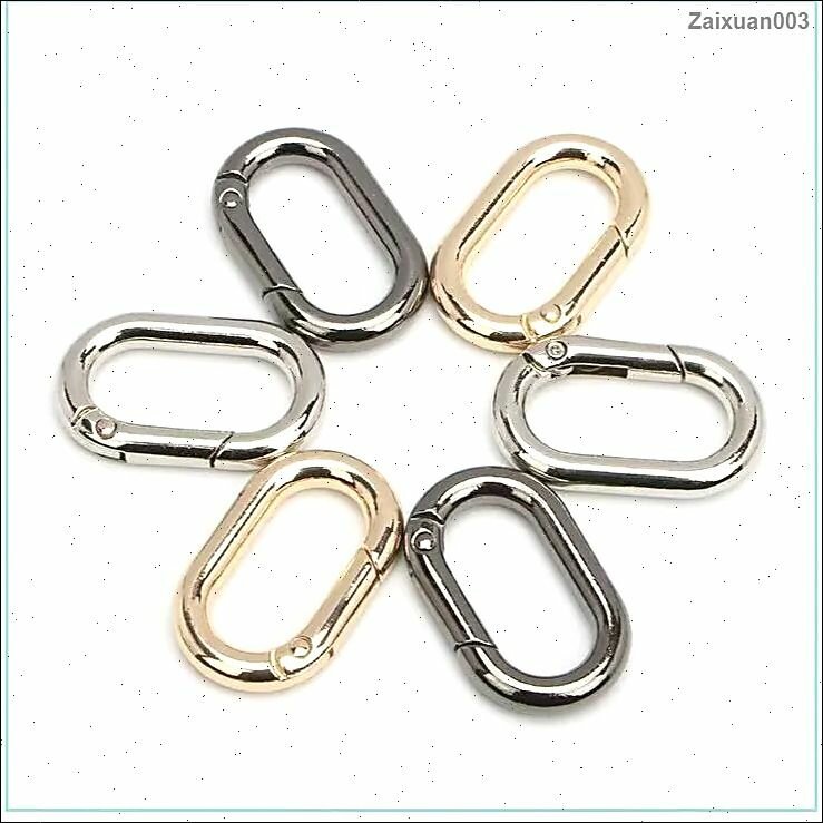 Кольцо карабин для сумок, Пружинное кольцо Овальная форма, Материал цинкового сплава, Внутренний диаметр 40.8мм, Серебряный, 4 шт