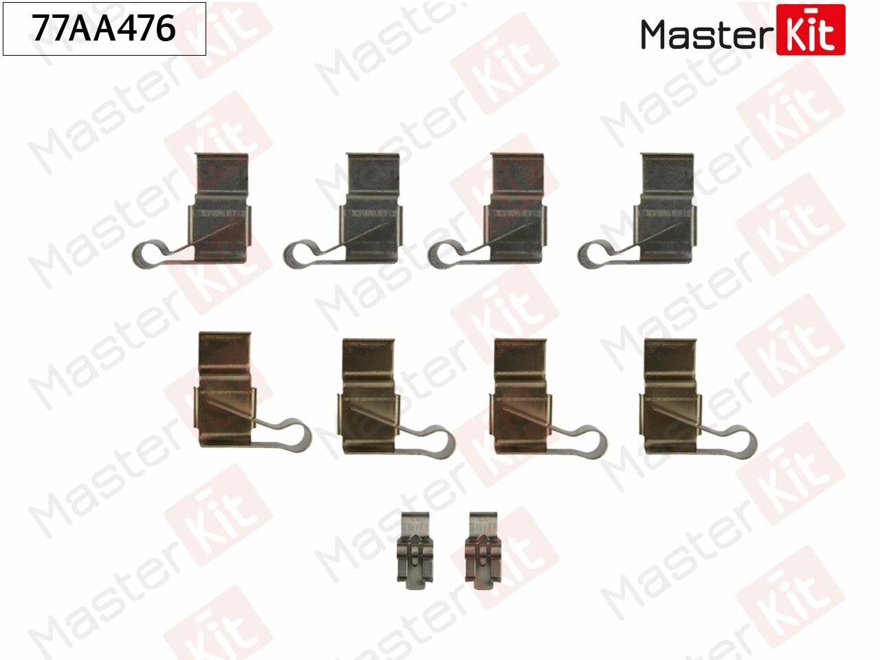 Комплект установочный тормозных колодок Toyota Hiace IVLXH1RZH1LH1Hilux VIN1 94- MasterKit 77AA476