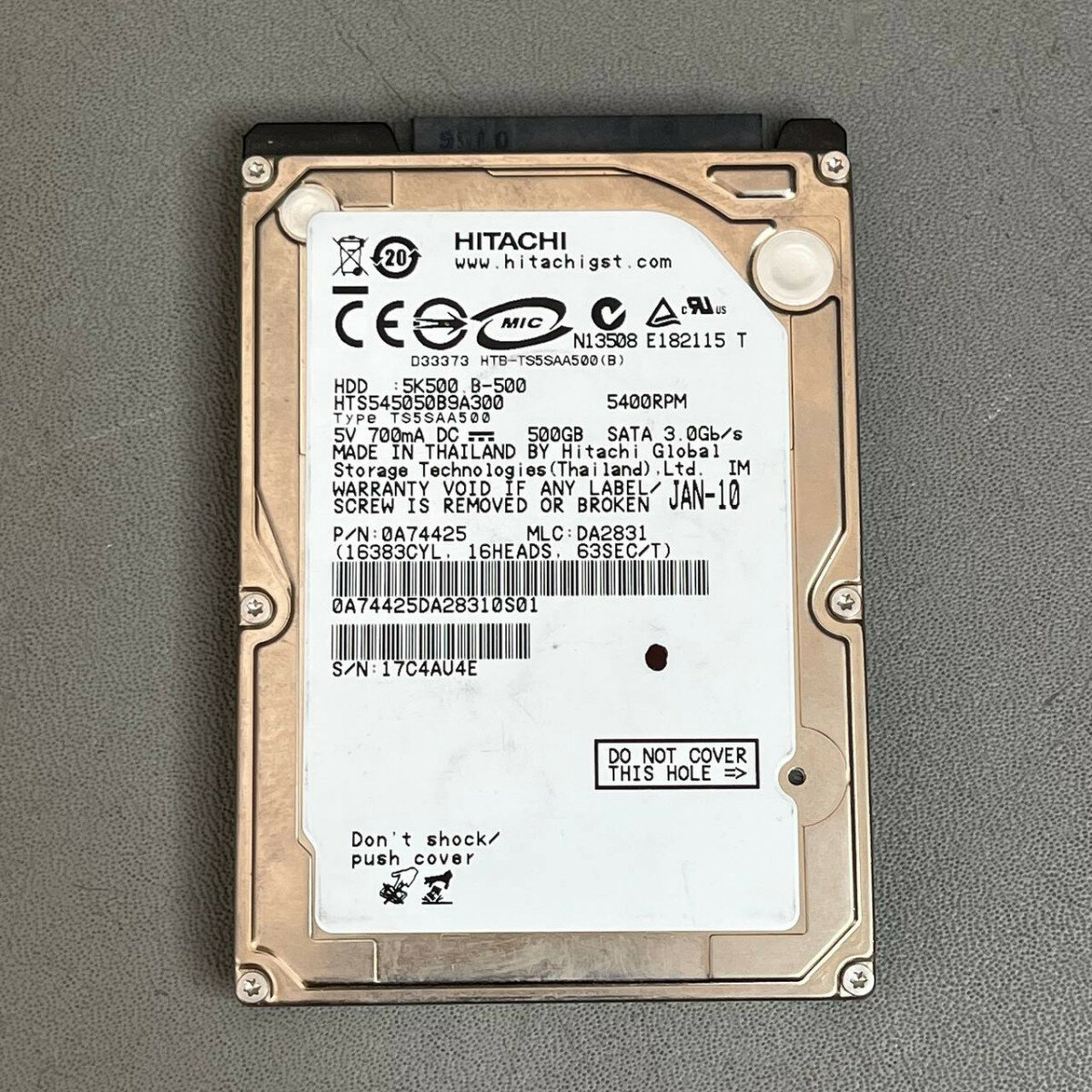 Жесткий диск Hitachi HTS545050B9A300 500Gb 5400 SATAII 2,5" HDD