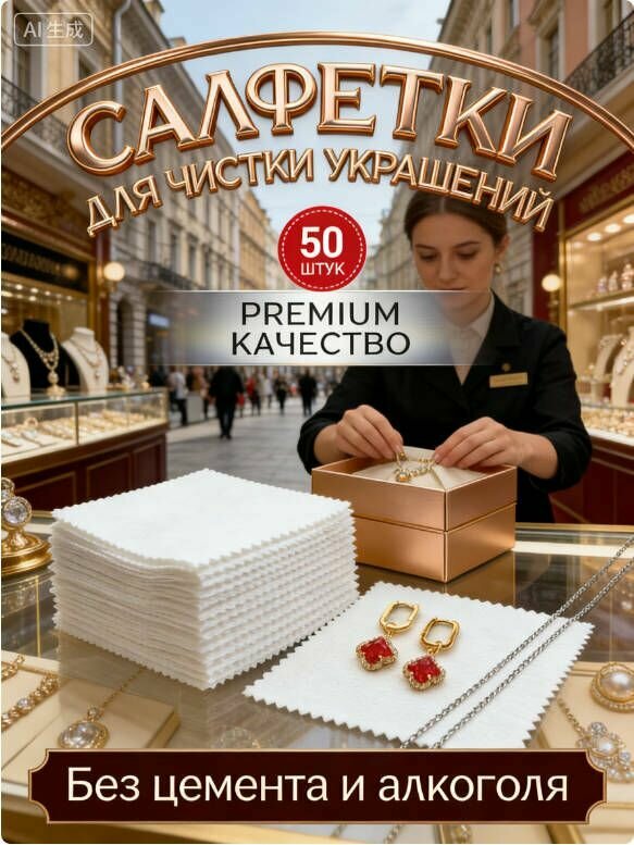 Салфетки для чистки и полировки украшений из серебра, золота