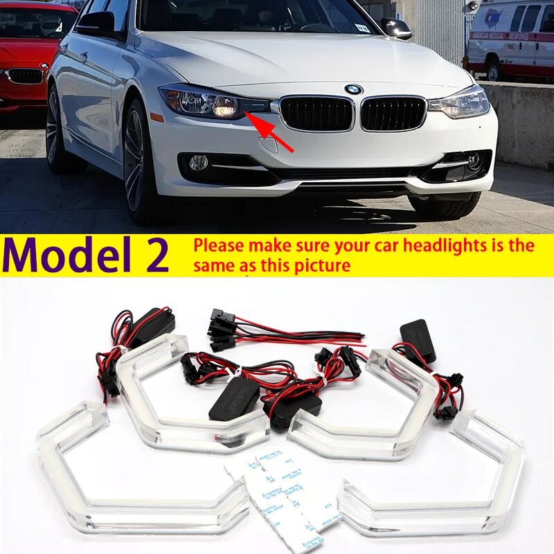 Комплект белых светодиодсветодиодный ангельских глаз M4 Concept Style DTM для BMW 3 серии F30 f31 F34 F35 M3 316i 318i 320i 328i 330i 335i 316d 318d 11-16 Model 2