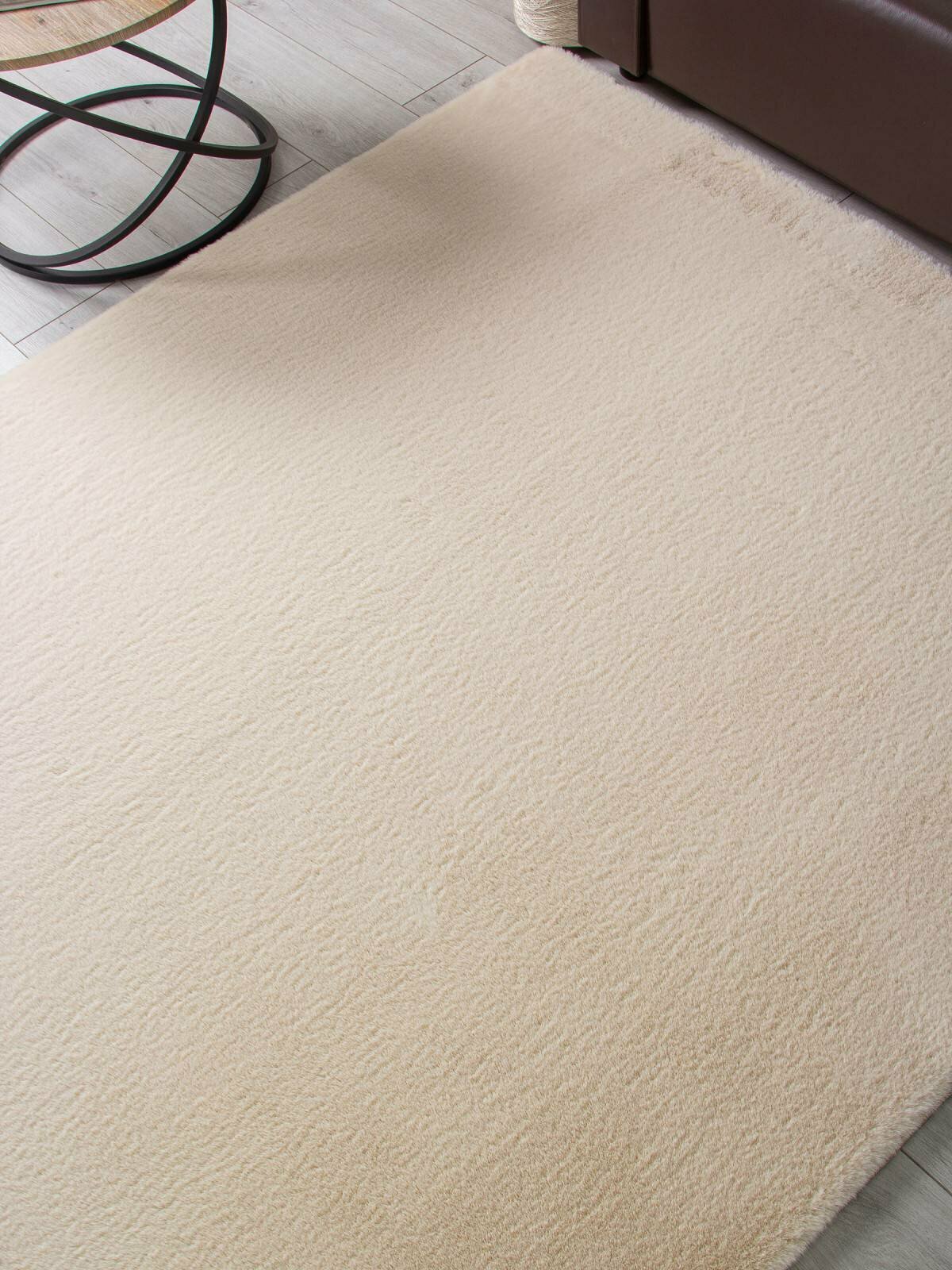 Ковер Ковровая дорожка 80х2500 см бежевый однотонный ворс 20 мм шегги 398979 KoverVDom