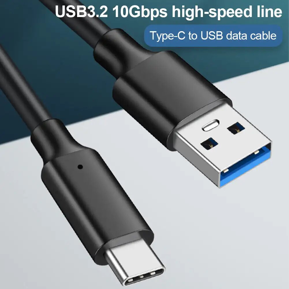 Кабель для передачи данных USB3.2 10 Гбит/с Кабели USB типа A к Type-C Высокоскоростной провод Кабель для передачи данных жесткого диска Gen2 3A QC 3.0 Быстрая зарядка 0.3M