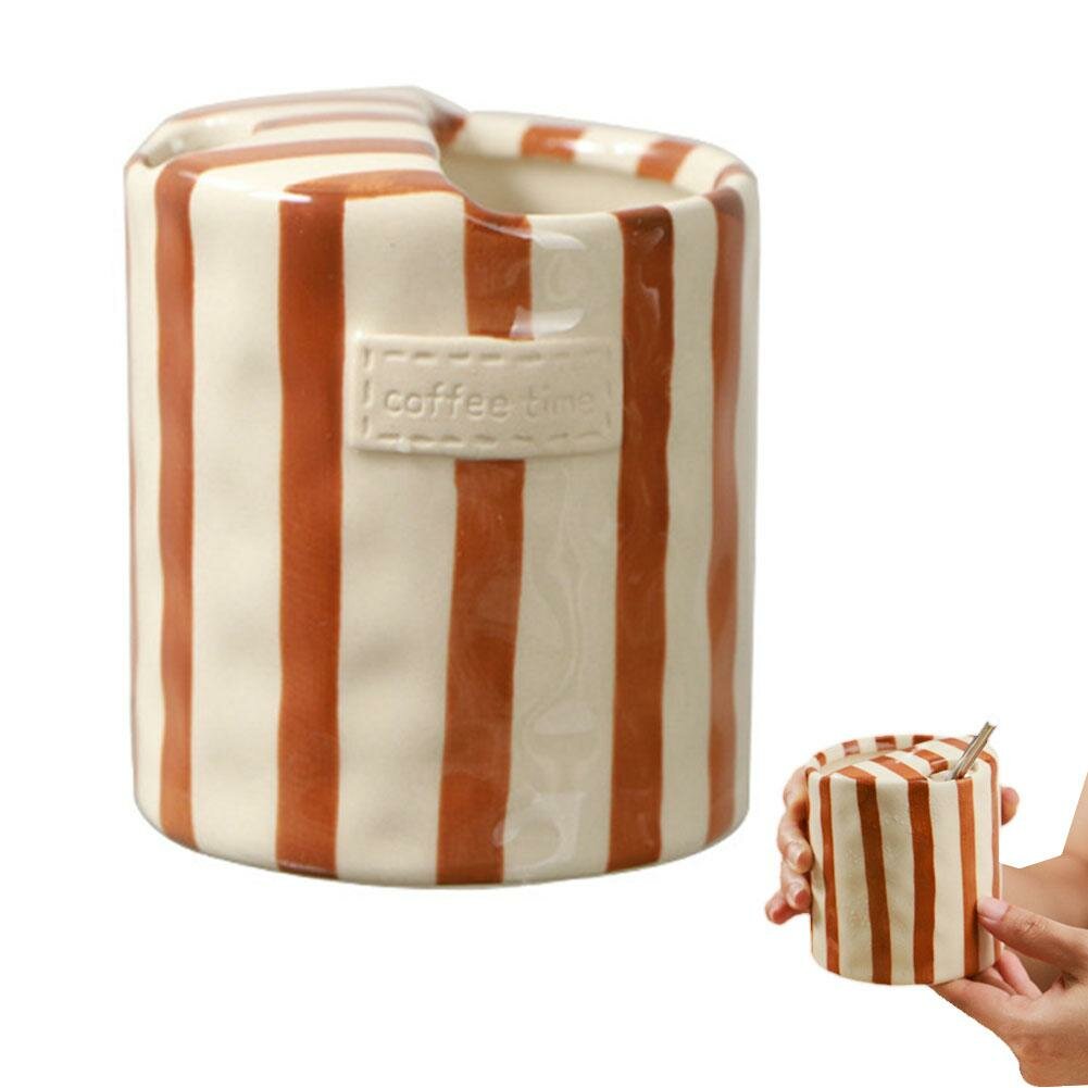 Ретро-кружка для кофе в полоску, 300 мл, скандинавский ретро-стиль, простая расписанная вручную керамическая кружка с полосатым рисунком для чая, молока, воды и сока.