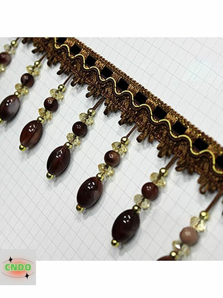 Декоративная тесьма для штор с бусинами и кисточками, 1 м, с кристаллами и имитацией камня, для отделки и декора