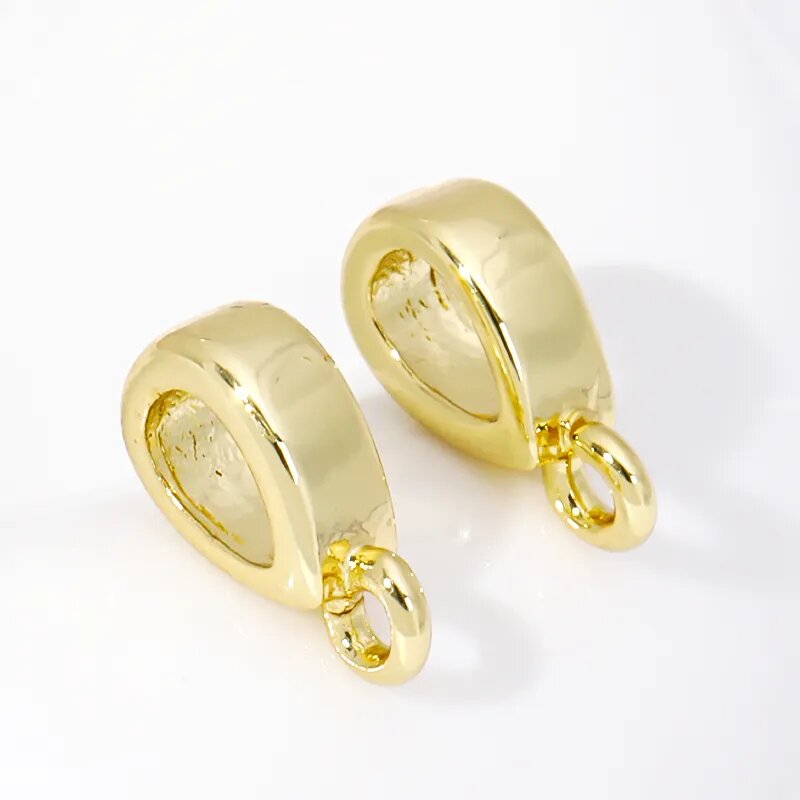 Бейлы для бижутерии, Бейл для кулона и подвески, для бижутерии фурнитура,5шт,11x6 мм, латунь, позолота 18K/с родиевым покрытием