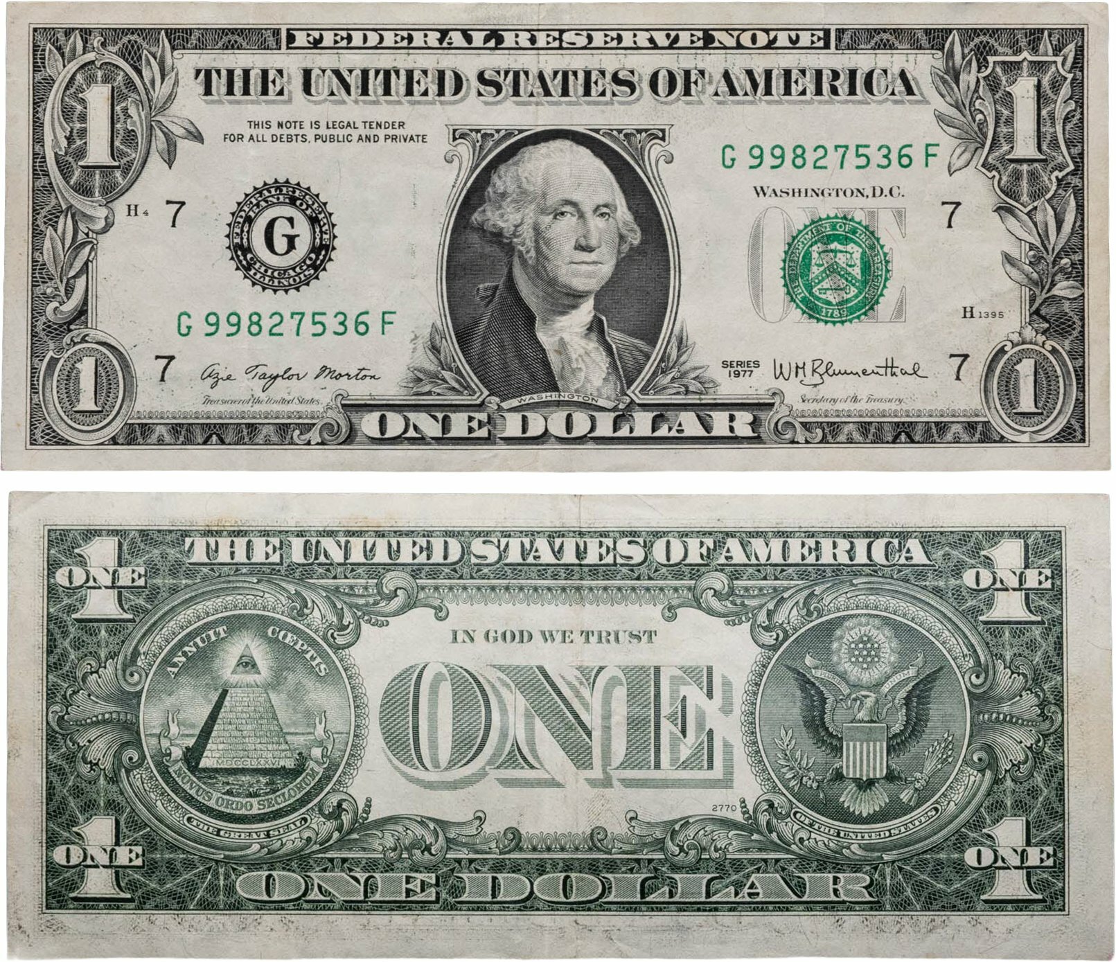 США 1 доллар 1977 год Pick 462а G-Чикаго