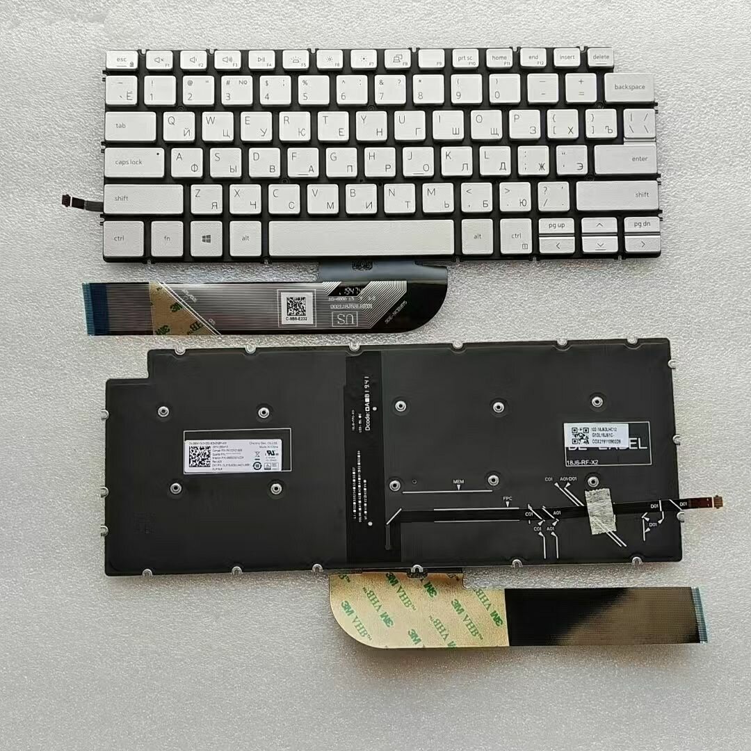Новая русская клавиатура с подсветкой для ноутбука DELL 7490 Silver DLM18J63SUJ4421/J6981
