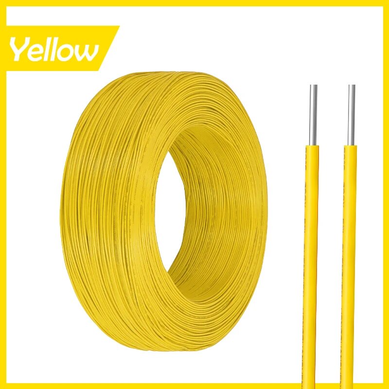 UL1007 одножильный медный кабель 26-14 AWG 26AWG, Yellow, 20 Meters