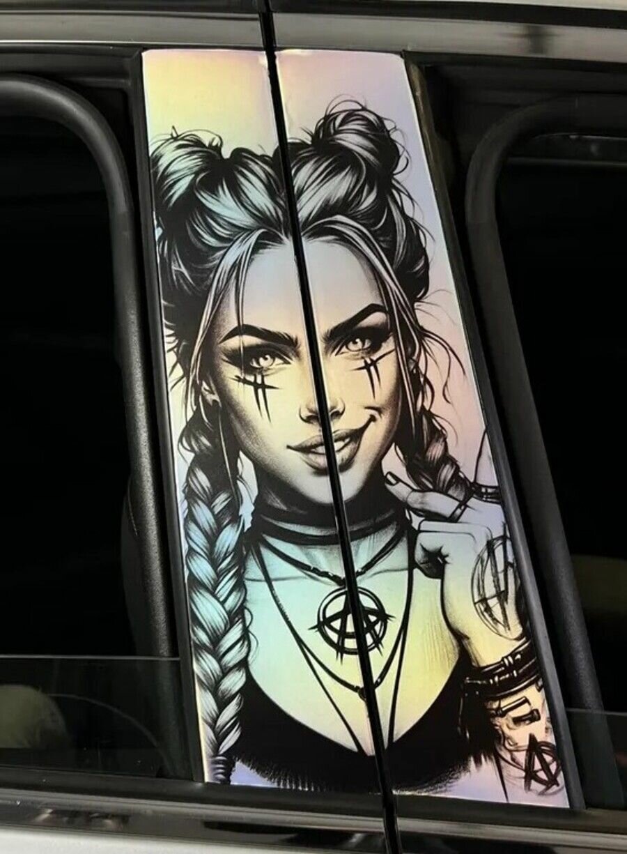 Наклейки на стойки 2 шт. Леди Анархия / Наклейка на авто / Наклейка на стойки дверей