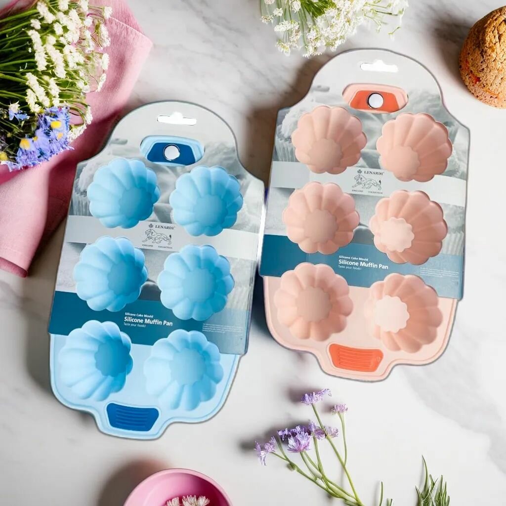 Силиконовая форма для выпечки 18х26х4 см, форма для кексов, капкейков, маффинов цвет микс