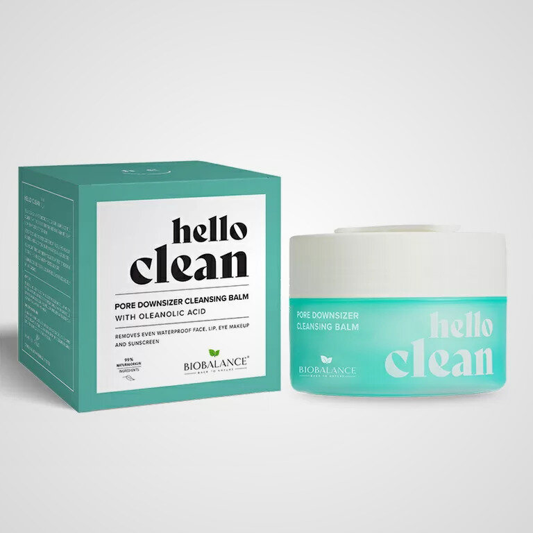 Бальзам для умывания лица сужающий поры 100 мл BIOBALANCE HELLO CLEAN PORE DOWNSIZER CLEANSING BALM WITH OLEANOLIC ACID Бальзам 100 мл