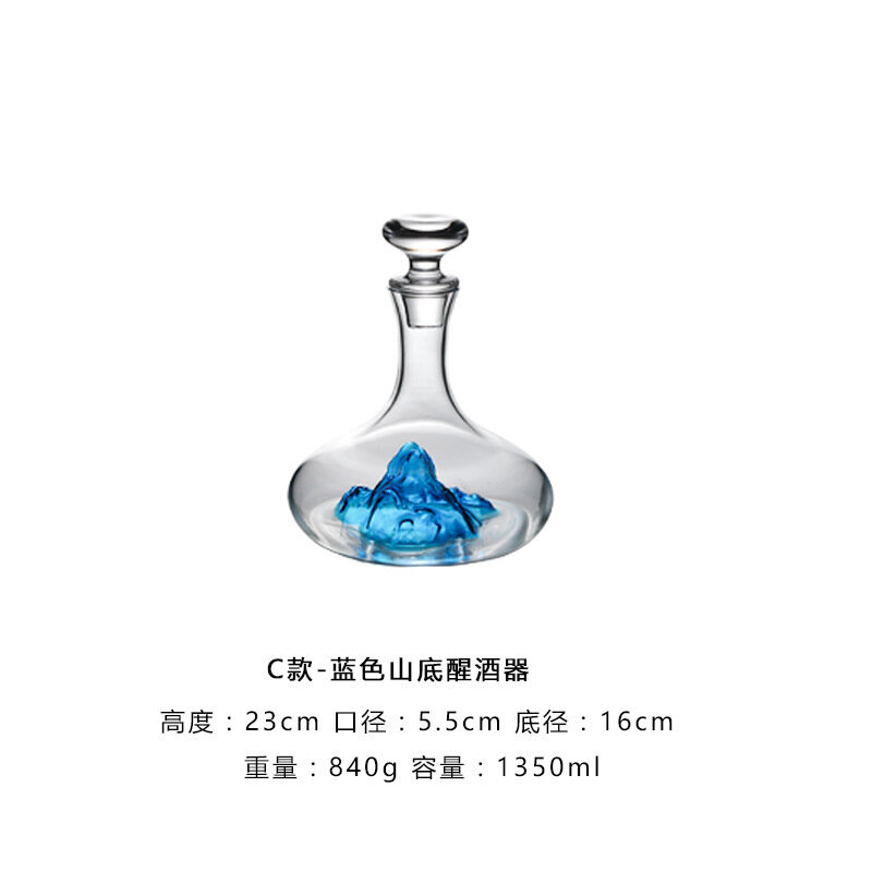 Бургундский высококачественный легкий люксовый кристаллический декантер с водопадом, синяя стеклянная чашка, домашний набор для вина с ледяным синим цветом