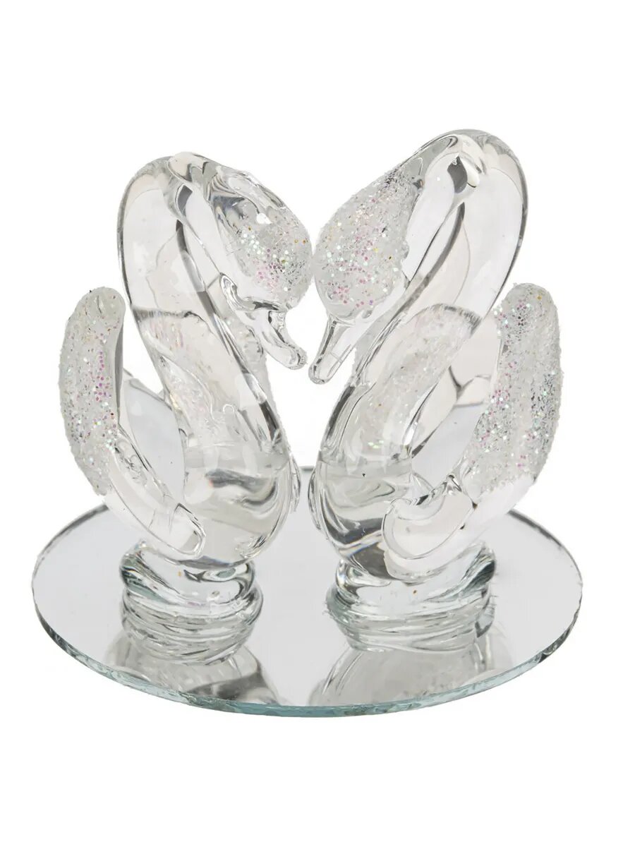 Фигурка декоративная Лебеди Remecoclub, стекло, 4,5x4,5x4 см