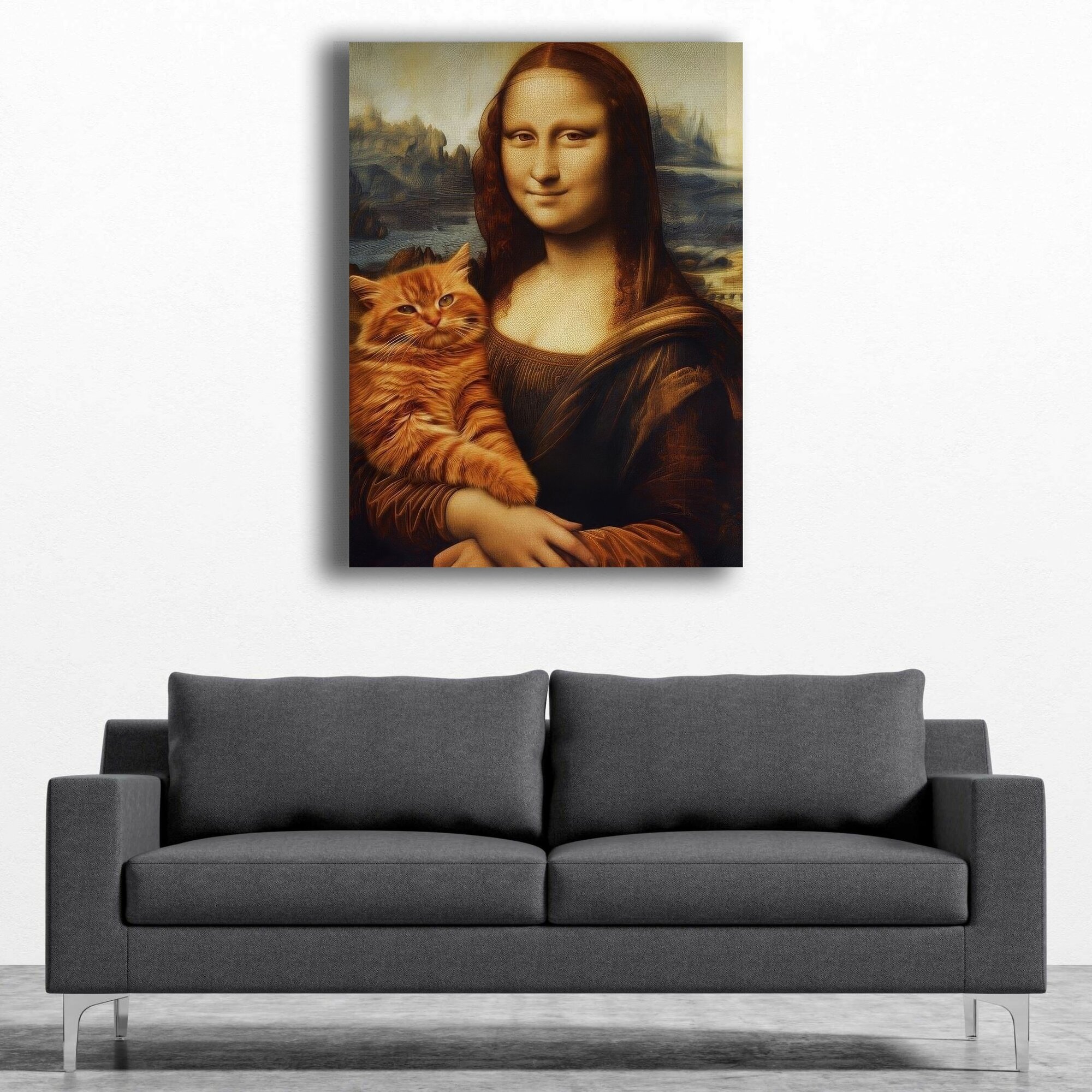 Картина на холсте Мона Лиза Леонардо да Винчи мем 30*40