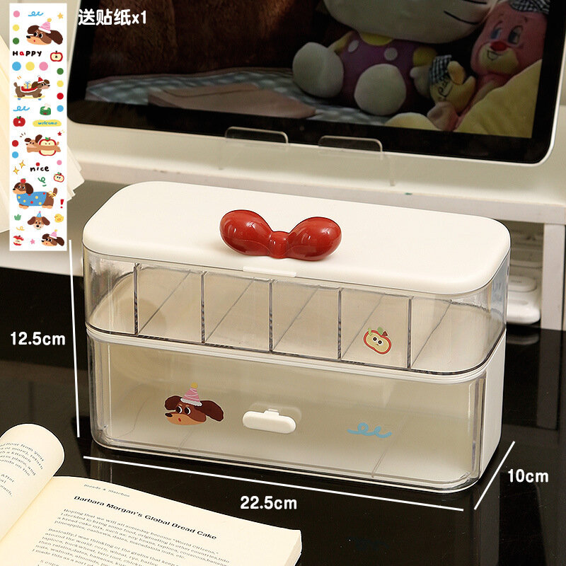 Настольный органайзер большой вместимости для девочек: резинки для волос, заколки, пластиковый ящик с отделениями для хранения украшений и детских аксессуаров для волос.