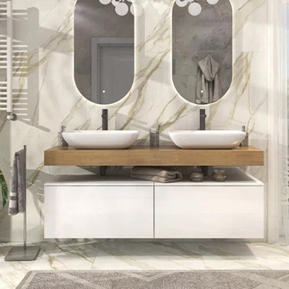 Тумба подвесная без столешницы Velvex Unit tp. UNI.80.2Y белый глянец, 80 см