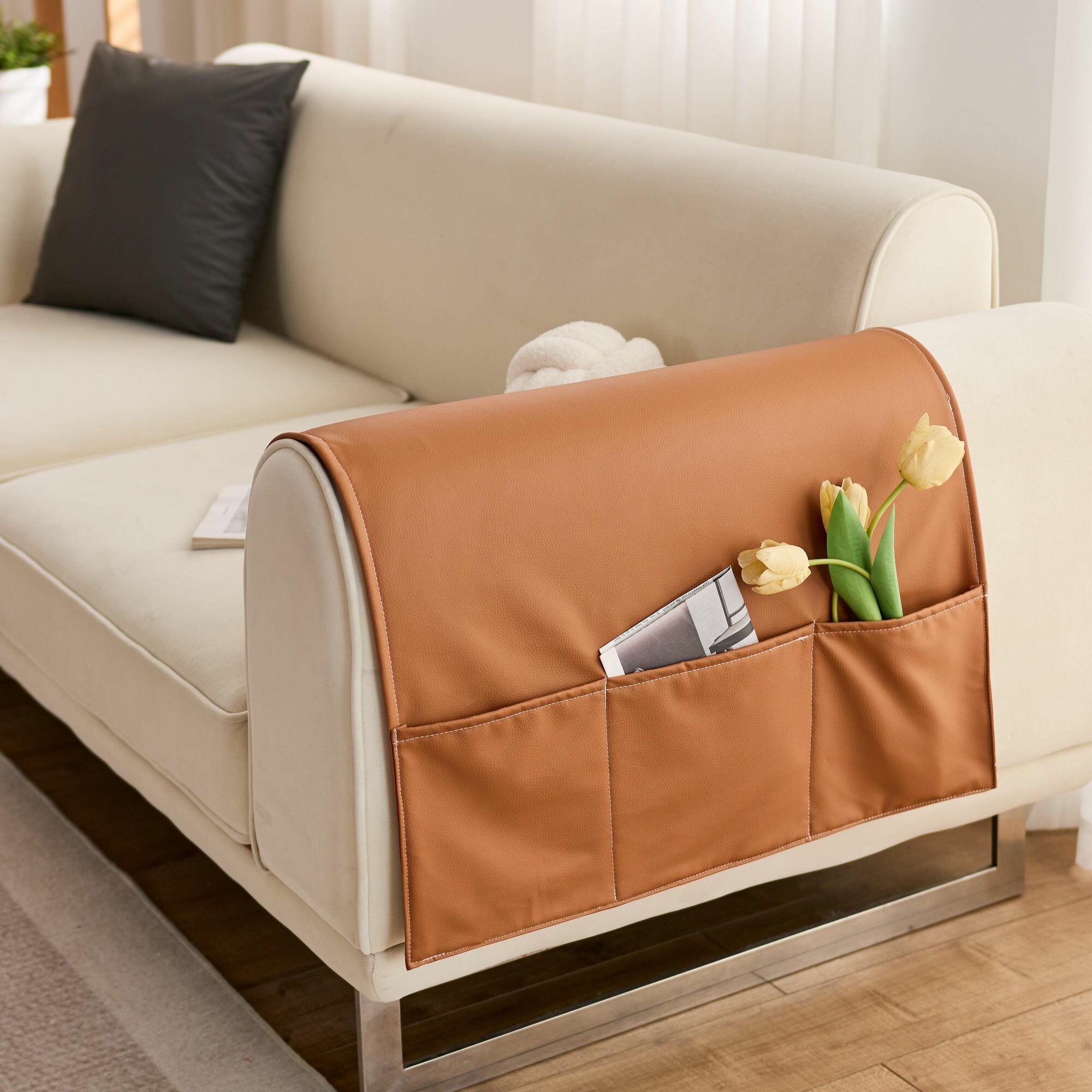 Современный износостойкий чехол для дивана светлого цвета, многофункциональный чехол в простом стиле, необходимый для диванов из искусственной кожи, защищенных от кошек.