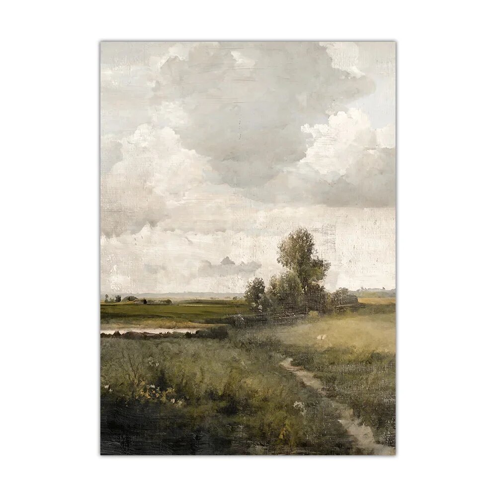 Живопись "Пейзаж" на холсте 40x50см, Цвет: c2164, Без рамы