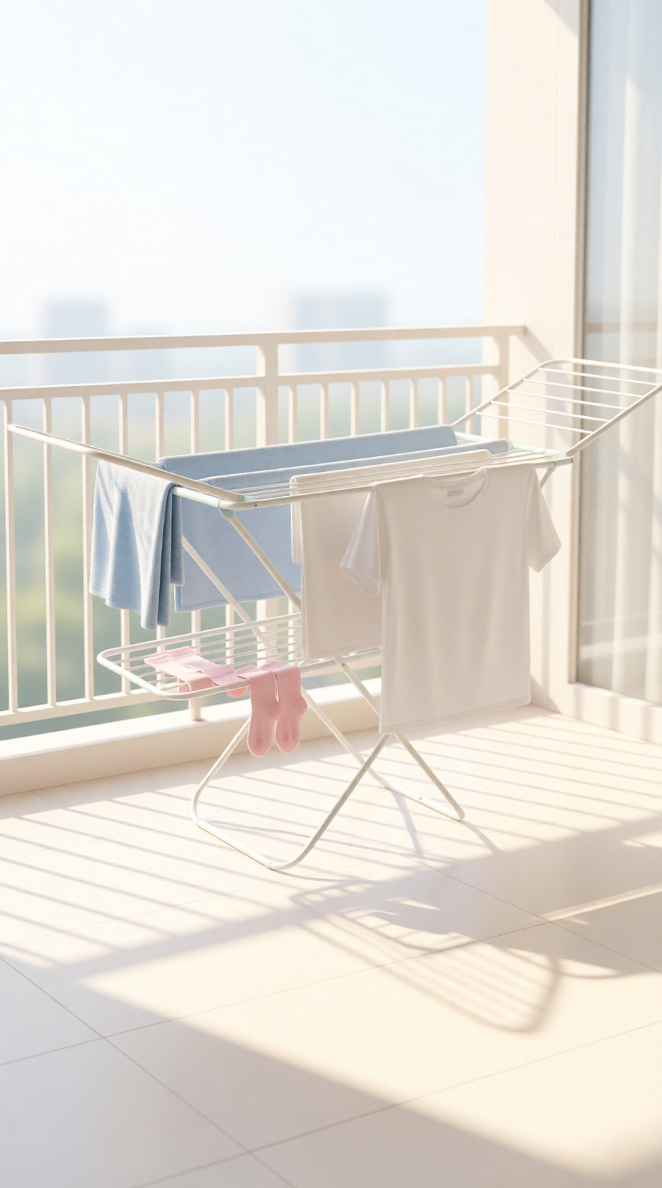 Сушилка для белья напольная с утолщенными прутьями двухуровневая "Рыжий Кот", рабочая длина: 30 м