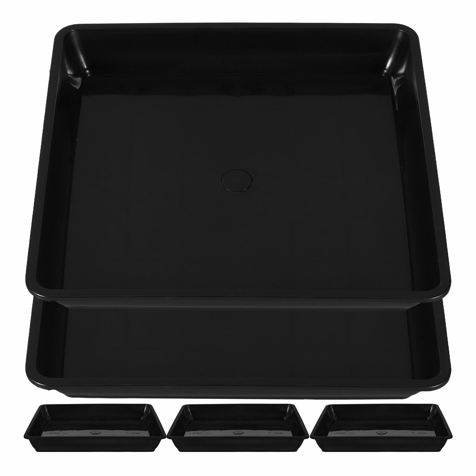 Пластиковые квадратные поддоны для горшков, 5 штук, черные, устойчивые к нагреву, для дома