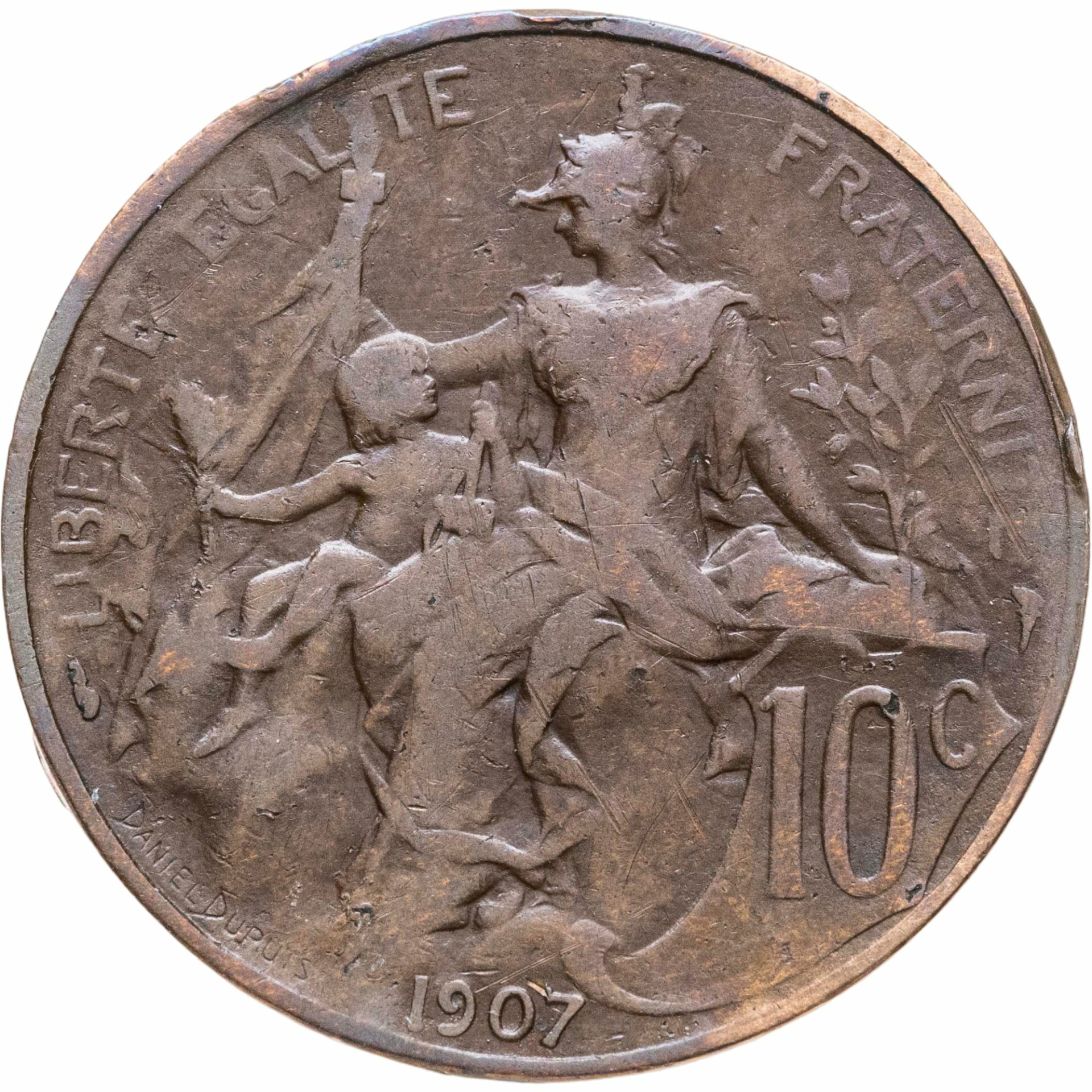 Франция 10 сантимов (centimes) 1907