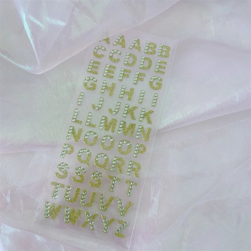 Блестящие наклейки с буквами А-Я Green