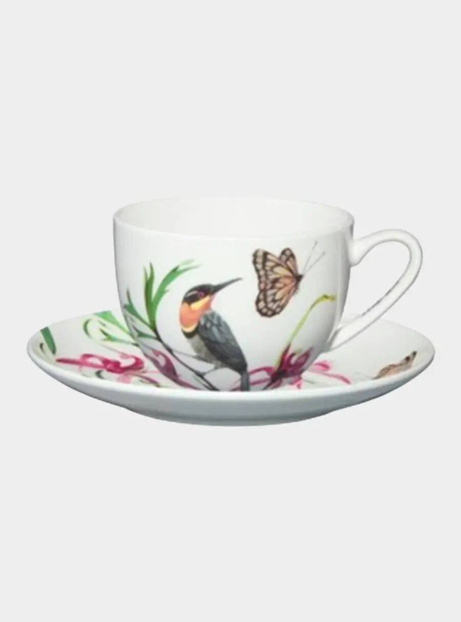 Пара чайная, 1 перс, 2 пр, 320 мл, фарфор F, белая, Медосос, Lyric