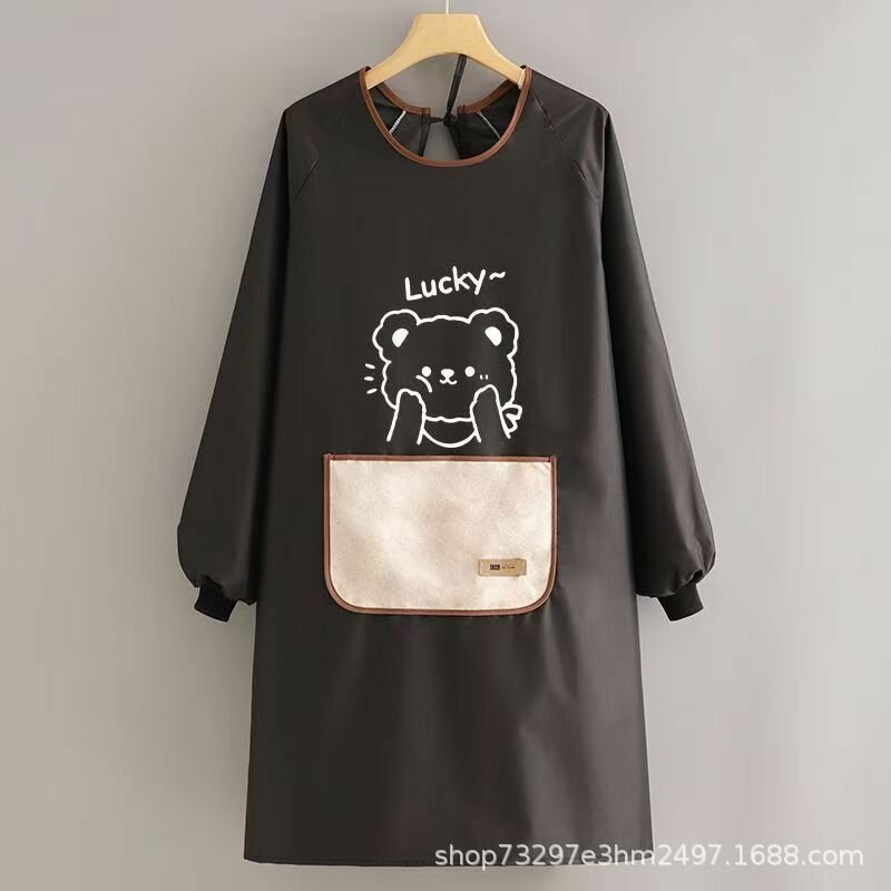 Новый водонепроницаемый фартук с длинными рукавами для женщин 2025 года, подходит для домашней кухни и общественного питания, может быть персонализирован с логотипом и текстом, рабочая одежда.