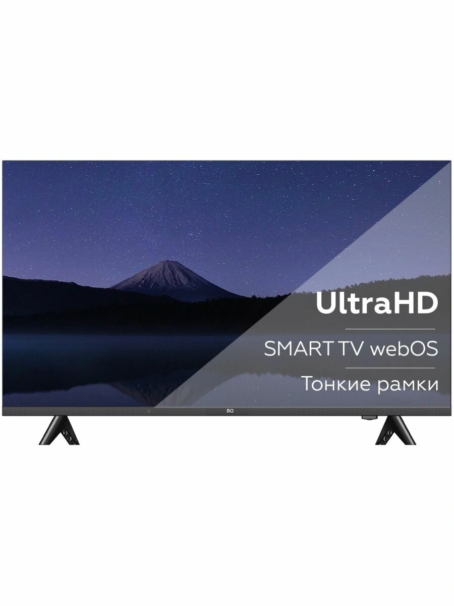 Телевизор BQ 50FS32B 50" LED, 4K Ultra HD, черный, смарт ТВ, WebOS Hub