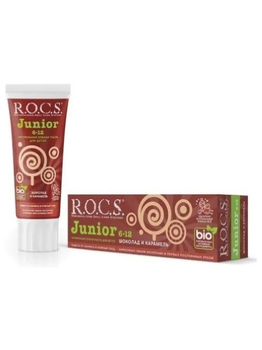 Rocs зубная паста junior шоколад и карам