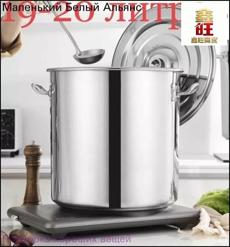 Кастрюля Кастрюля, Металл, Нержавеющая сталь, 20 л, 19 л