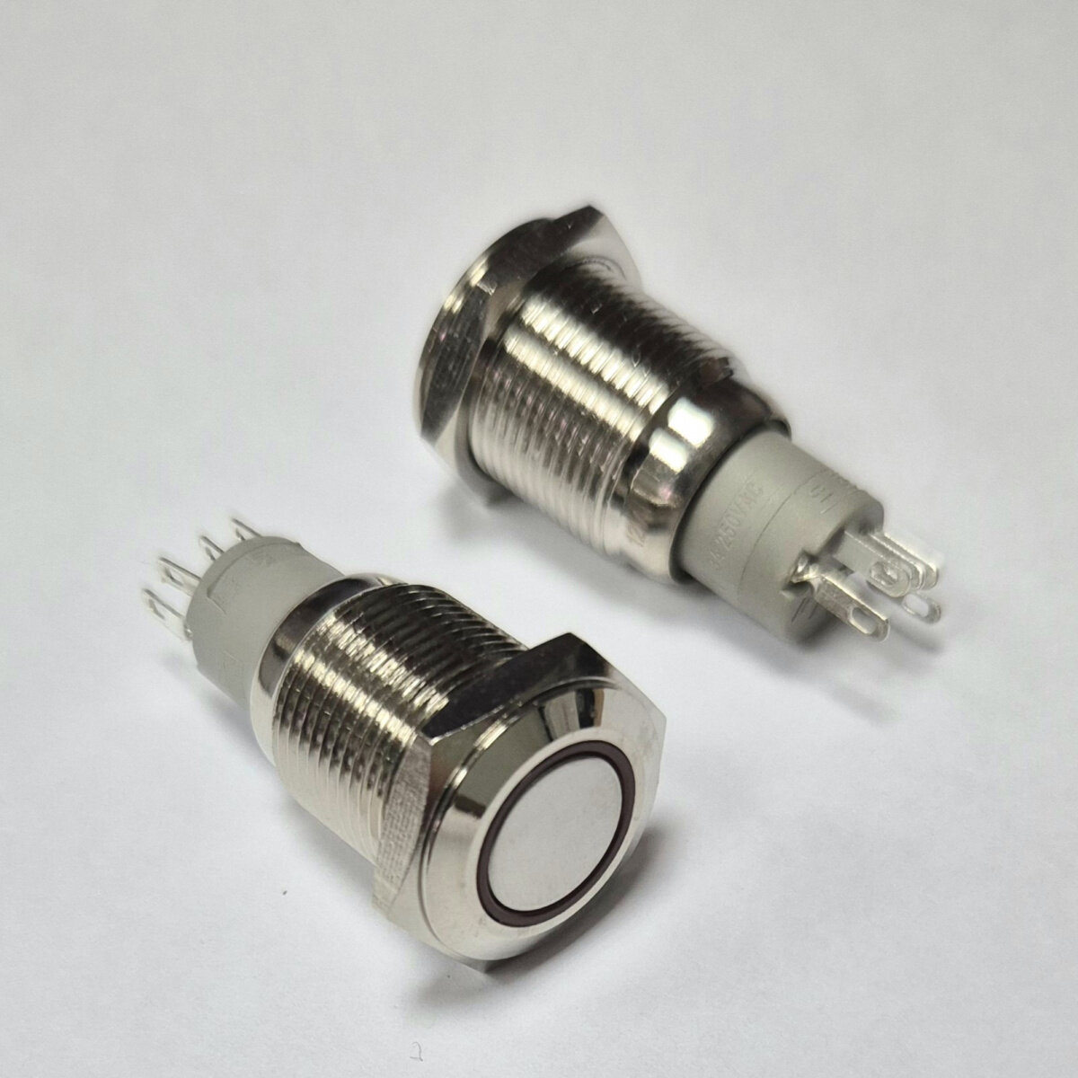 Кнопка антивандальная металл SC984 без фиксации Подсв.12V синий