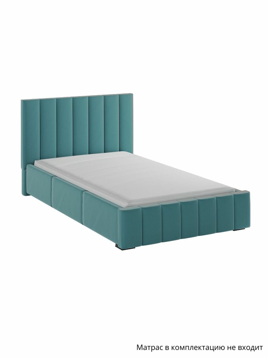 Домани, кровать интерьерная Нега 1,2 м, с ортопедическим основанием, 1360х1050х2230, Бирюза